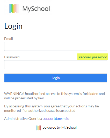 FAQ Mobile - Forgot your password? – MySchool Support