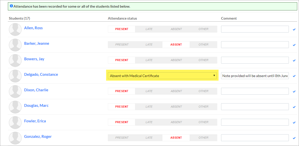 Taking Student Attendance – MySchool Support