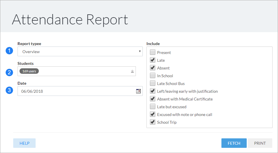 Attendance Report – MySchool Support
