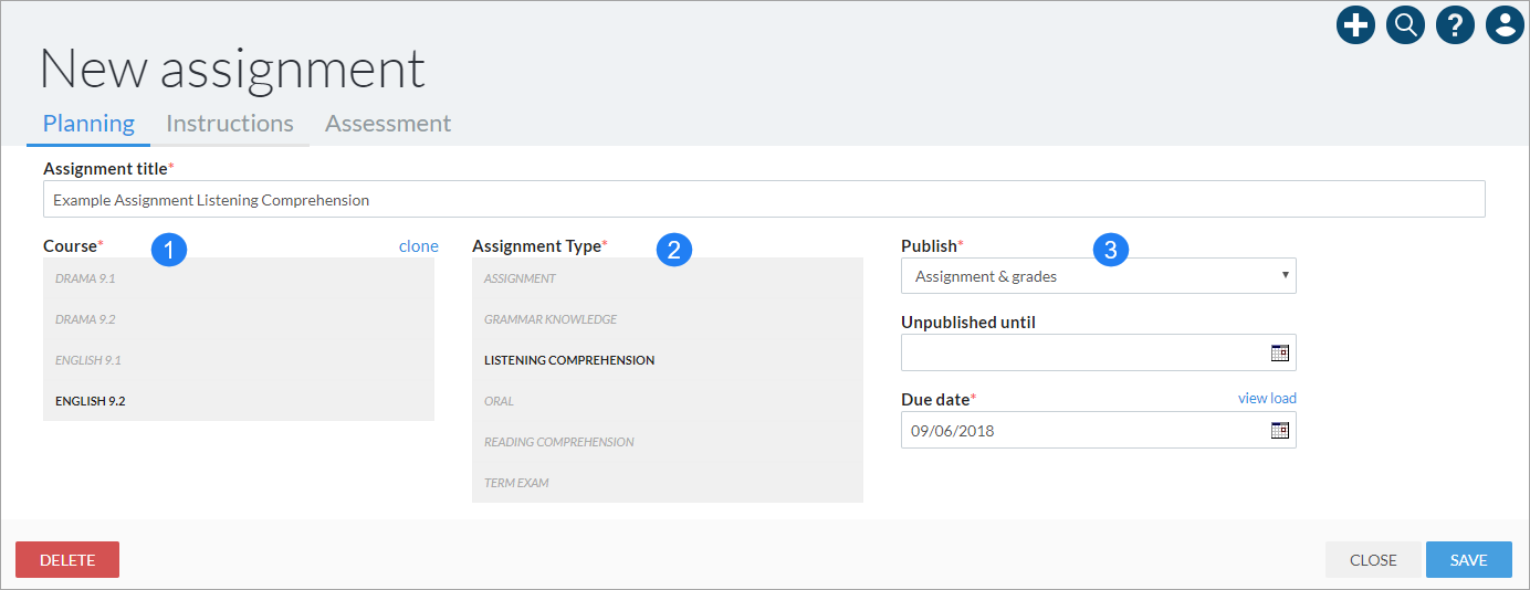 Creating Assignments – MySchool Support